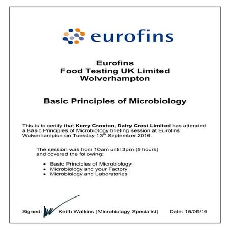 Basic Principles of Microbiology - Eurofins | PDF
