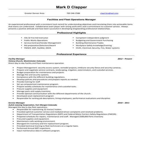 mark+clapper+resume 2015 final | PDF