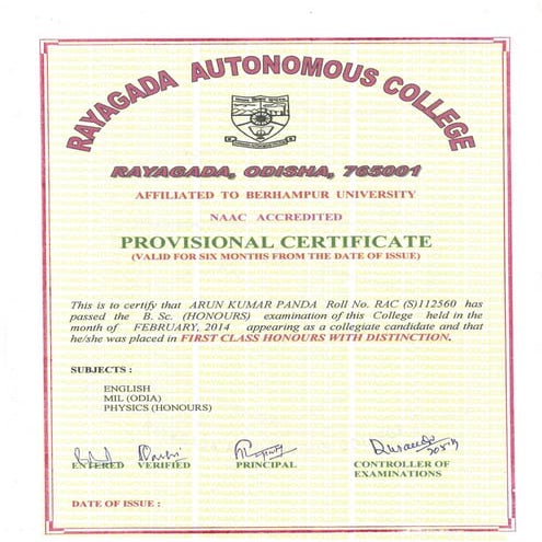 Provisional Certificate | PDF