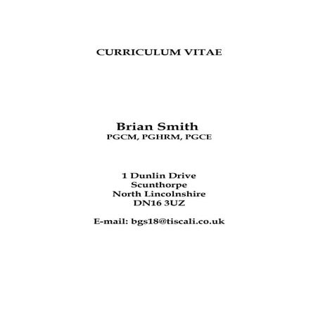 brian smith cv 2016 | DOC
