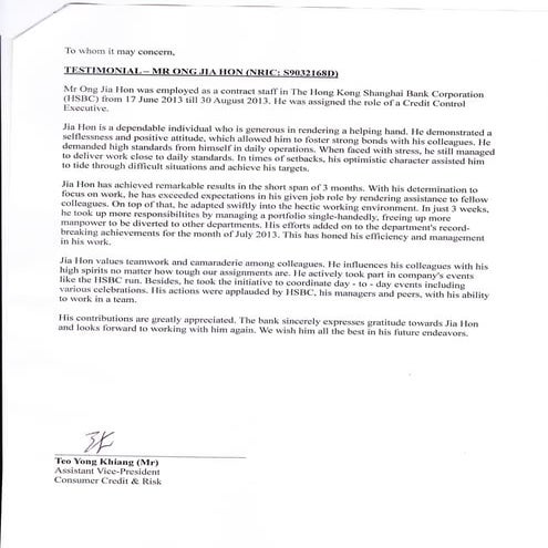 HSBC testimonial | PDF