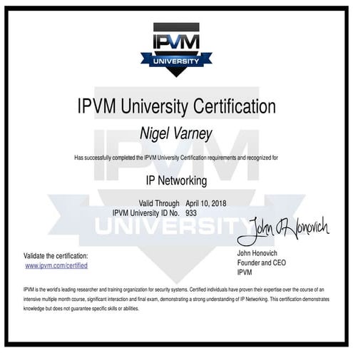 ipvm-certification-ip-networking-nigel-varney | PDF | Information and Network Security | Computing