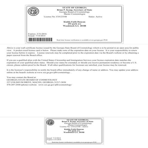Cosmetology license | PDF