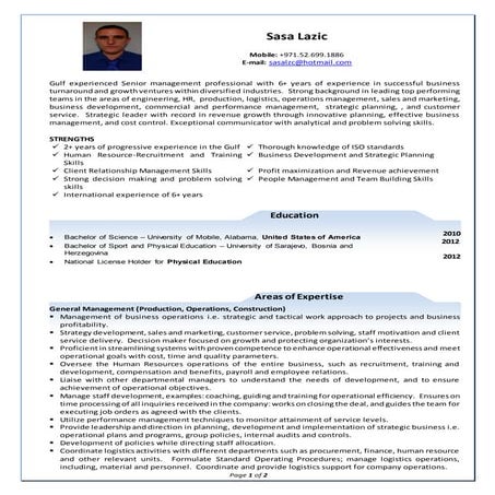 Sasa Lazic - Resume 22.06.2015