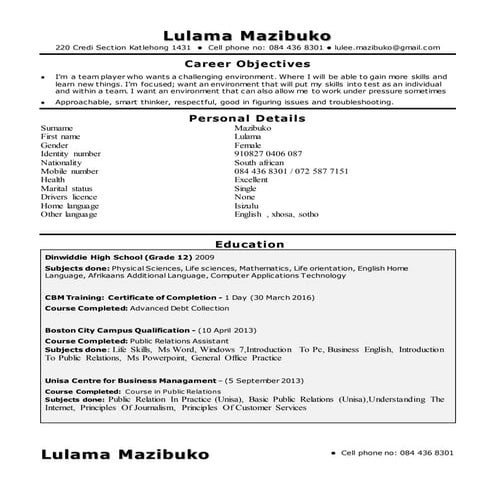 My updated resume | DOCX