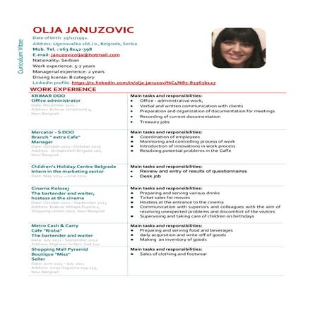Olja CV eng | PDF