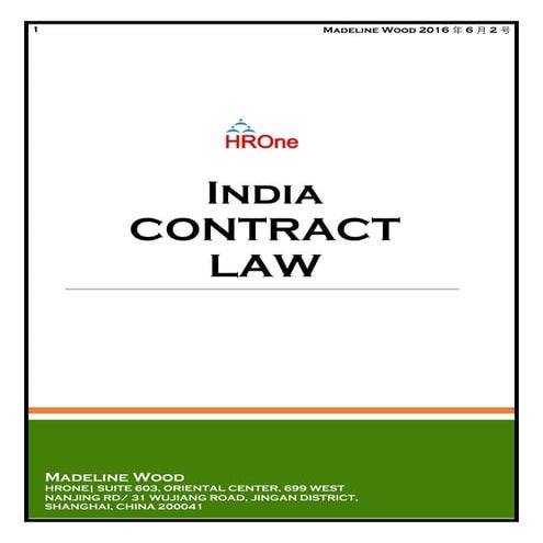 India Contract Law | PDF