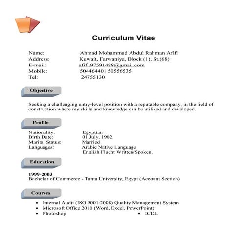 Curriculum Vitae ahmed afifi,, 50446440 new 2016 | PDF