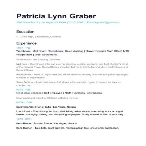 Patricia's Resume | PDF