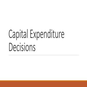 A ppt on capital expenditure by corporate for Mba | PPTX