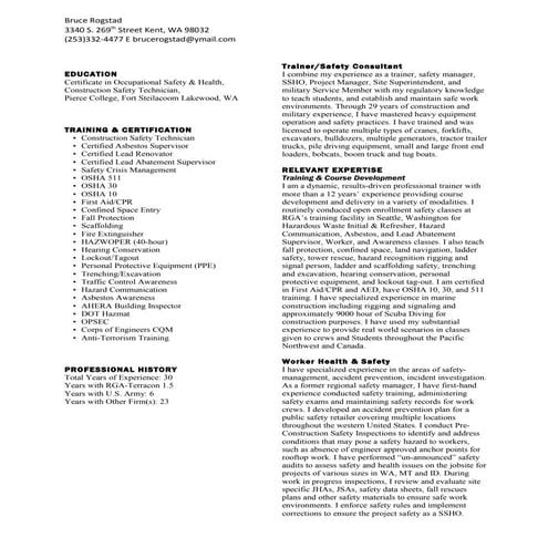 Bruce Rogstad Resume Experience 5 2016 | DOC