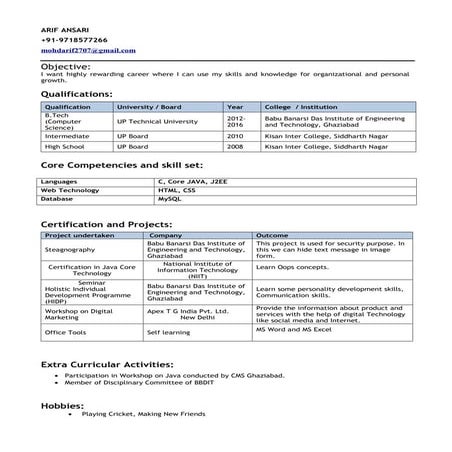 Arif resume | PDF