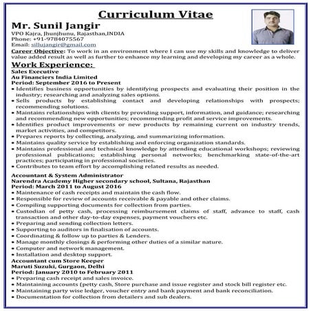 Sunil Jangir CV | DOC