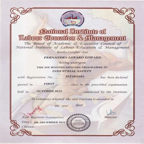 Diploma in Industrial Safety | PDF