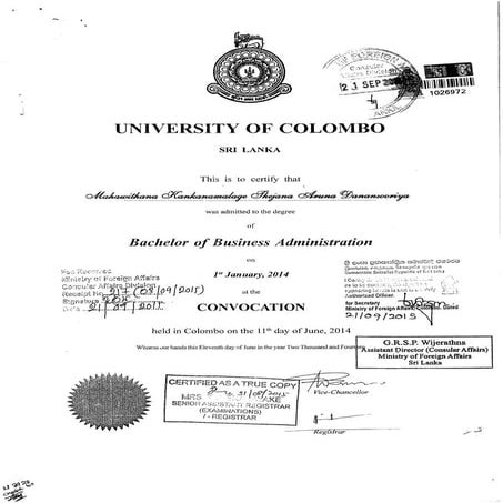 BBA Degree Certificate | PDF