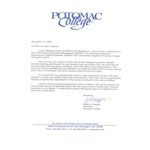 Potomac College Ref | PDF