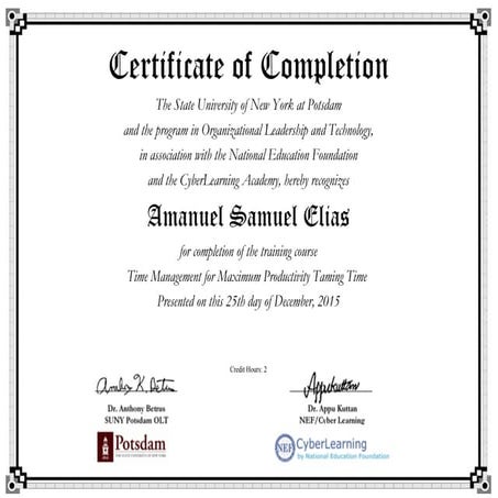 Taming_Time_Certificate | PDF