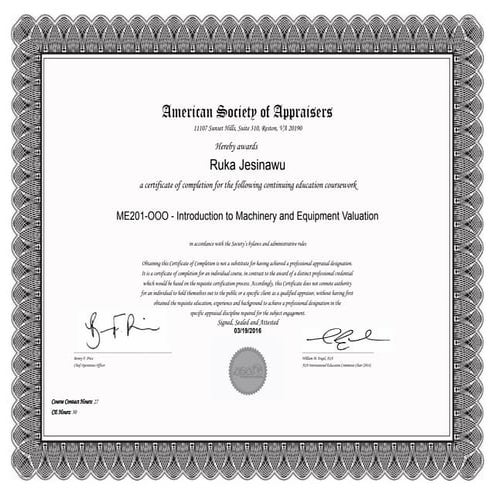 ASA Course Certificate_ME201 | PDF