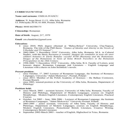 emilia ivancu cv ,Jan, 2016 | PDF