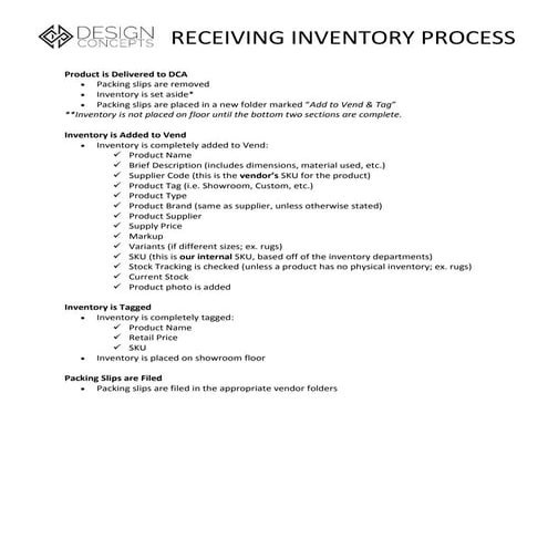 RECEIVING INVENTORY PROCESS | PDF