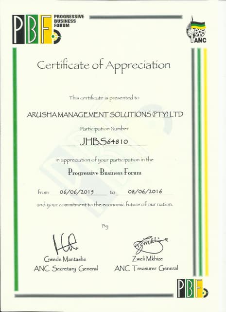 PBF - Certificate of Attendance | PDF