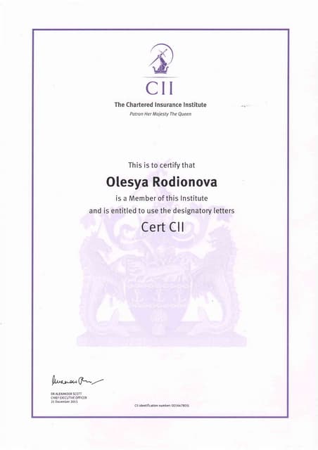 CII Certificate | PDF
