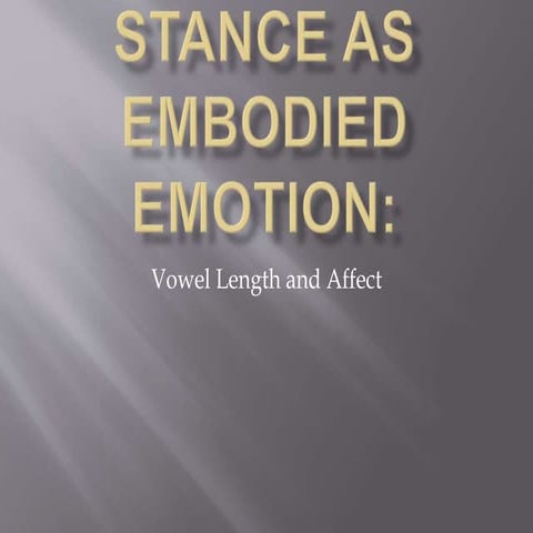 Stance As Embodied Affect | PPTX | Science