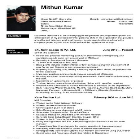 Mihun_Kumar CV | PDF