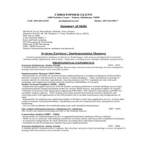 Chris_Glenn_resume2016 | PDF | Computer Software and Applications | Computing