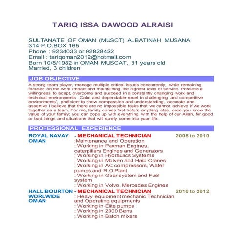 TARIQ AL RAISI CV | DOCX