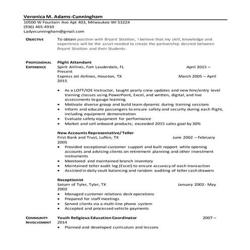 Veronica Resume Updated 2016 | DOCX