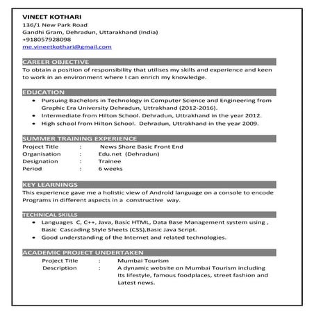 vineet | DOC | Web Development | Internet