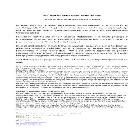 Mark de Jonge Did. vaardigheden en Lesniveau | PDF