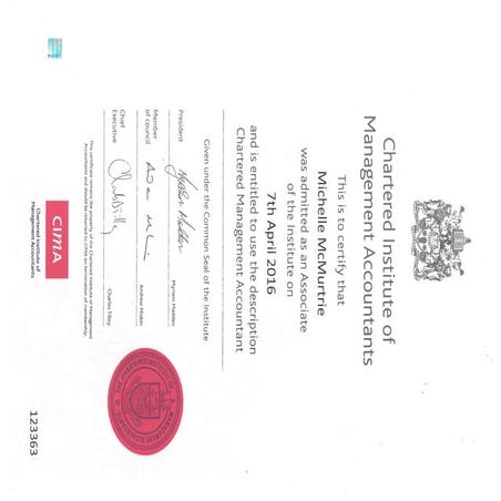 CIMA Certificate | PDF
