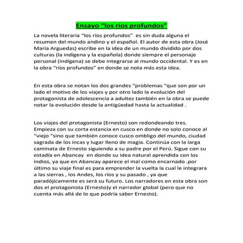 ensayo de los ríos profundos | DOCX