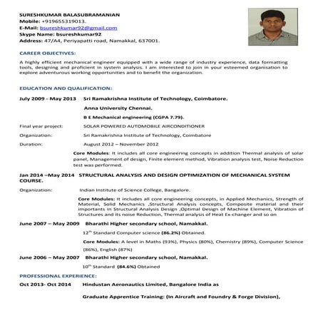 Suresh CV | PDF