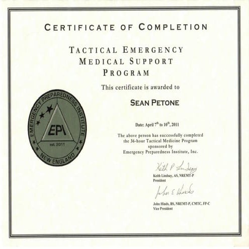 Tactical EMT Certificate | PDF
