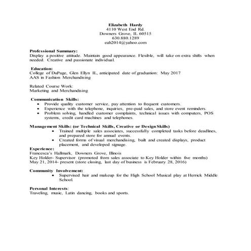 Arlene Narciso Resume 1 | PDF