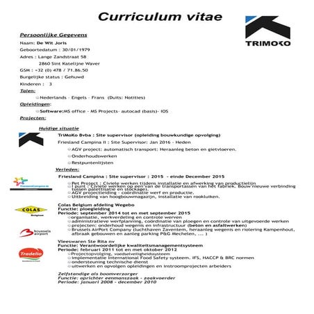 Curriculum vitae demey jonas | DOCX
