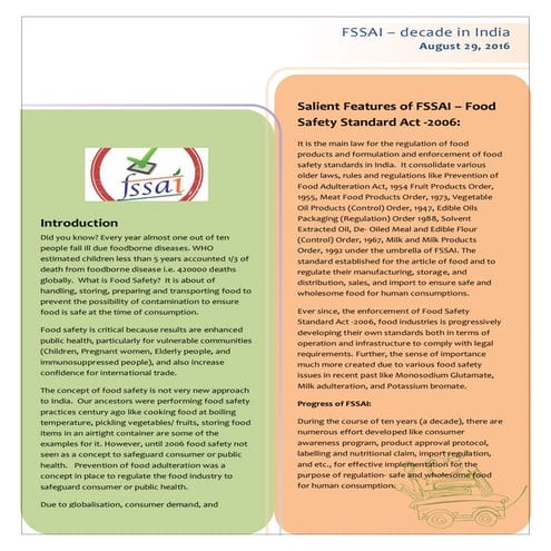 FSSAI - A decade in India | PDF