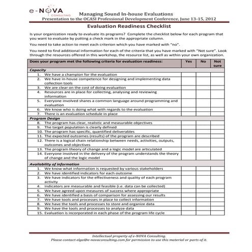 A9 managing sound in house evaluations-readiness_checklist | PDF