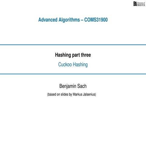 Hashing Part Two Cuckoo Hashing Pdf Databases Computer Software 7497