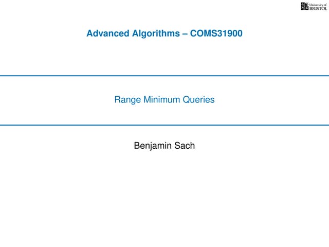 Range Minimum Queries Ppt 1290
