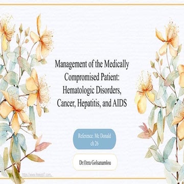 Management of medically compromised patients | PPT