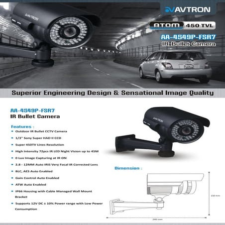 Avtron IR Bullet Camera Aa 6045 p-fsr3-datasheet | PDF