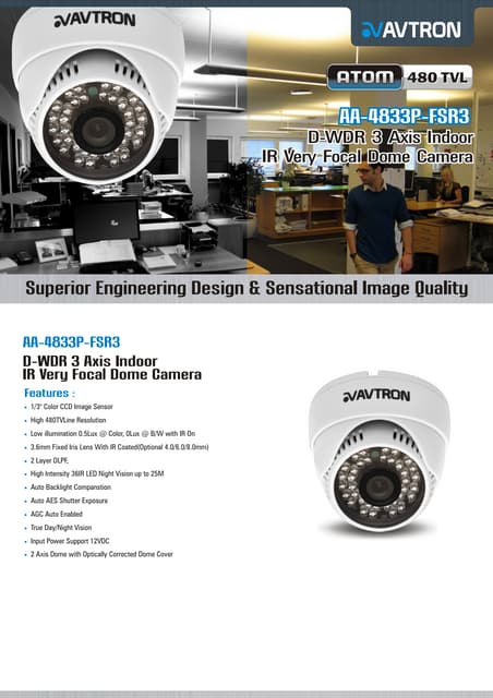 Avron Dome CCTV Camera Aa 4503 p-fs-datasheet | PDF