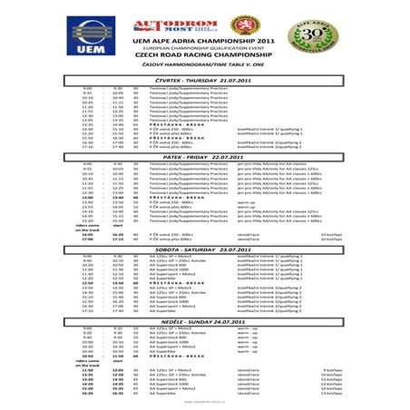 Time table - Most | PDF