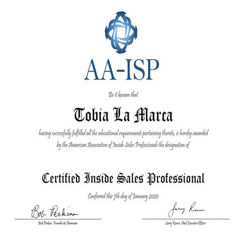 Aa isp - cisp certificate - tobia la marca | PDF