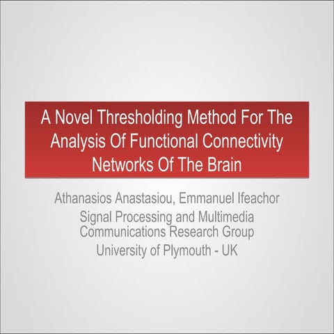 ITAB2010-Thresholding Correlation Matrices | PPT