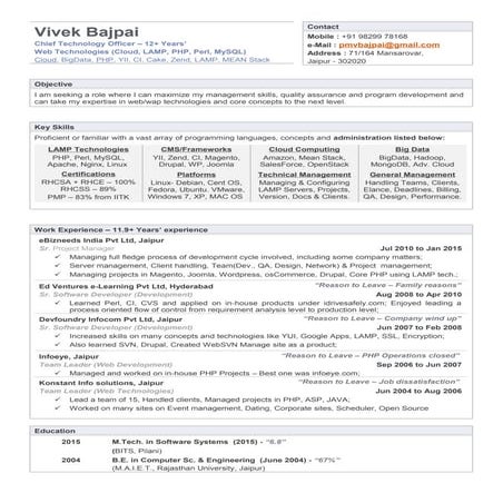 CV - Vivek Bajpai | PDF